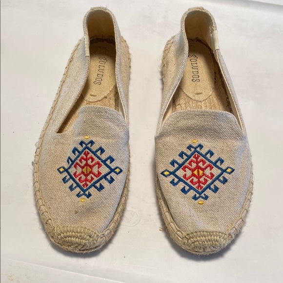 Soludos | Shoes | Soludos Womens Embroidered Espadrilles Cream And ...